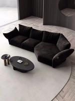 China Petal Black Velvet Sofa Italian Hotel Villa Living Room Fabric Alien Sofa for sale