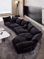 China Petal Black Velvet Sofa Italian Hotel Villa Living Room Fabric Alien Sofa for sale