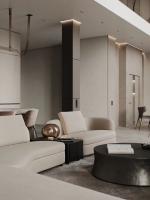 China Shaped Curved Minimalist Hotel Lobby Furniture Linen Sectional Sofa for sale