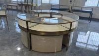 China Custom Modern Jewelry Display Showcase Round Counter Top Cabinet for sale