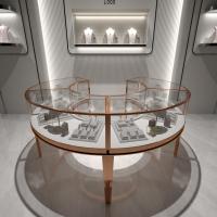 China Round Curved Jewelry Display Cabinet Oval jewellery glass counter Custom for sale