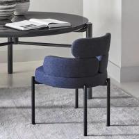 China Economic Upholstery Dining Chair Half Arc Backrest Hotel Restaurant Chair for sale