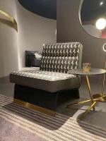 China Black White Texture Custom Sofa Bed With Metal Leisure Chair for sale