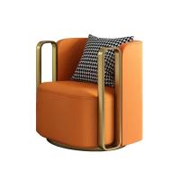 China Fuchsia Creative Luxury Velvet Sofa Chair Gold Stainless Steel Armchair Custom for sale
