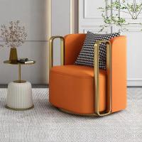 China Fuchsia Creative Luxury Velvet Sofa Chair Gold Stainless Steel Armchair Custom for sale