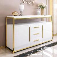 China Modern Marble Sideboard Cabinet Stainless Steel Paint Customization for sale