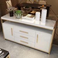 China Modern Marble Sideboard Cabinet Stainless Steel Paint Customization for sale