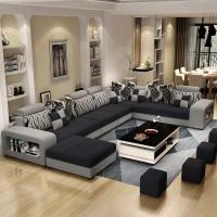 China Crushed Velvet Fabric Custom Sofa Bed Leather Border  Living Room for sale
