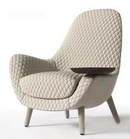 China Burgundy Diamond Grid Living Room Fabric Sofa Chair With Stainless Steel Tea Tray for sale