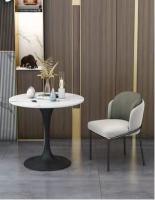 China Italian Rock Plate Iron Art Round Hotel Coffee Table Set for sale