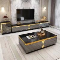 China Rock Plate Hotel Room Cabinets Luxury TV Cabinet Sets Hotel Room Black Glass for sale