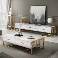 China Modern Light Luxury Stainless Steel Lacquer Dressing Table TV Cabinet Combination for sale