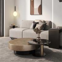China Light Luxury Oval Metal Coffee Table Combination Custom Luxury Modern Coffee Tables for sale