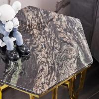 China Versatile Upholstery Polygon Wire Table Rock Plate Table With Stainless Steel Gilt for sale