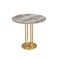 China Stainless Steel Bracket Hotel Bedroom Furniture Simple Rock Plate Table Facet Shaped for sale