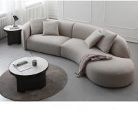 China Luxury Curved  Hotel Lobby Furniture Reception Moon Modular Sectional Sofa for sale