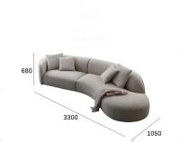 China Luxury Curved  Hotel Lobby Furniture Reception Moon Modular Sectional Sofa for sale