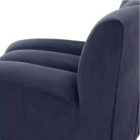 China Modern Living Room Navy Blue Velvet Sofa Hotel Lobby Curve Arc Velvet Sofa for sale