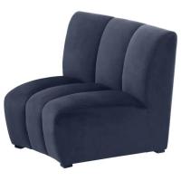 China Modern Living Room Navy Blue Velvet Sofa Hotel Lobby Curve Arc Velvet Sofa for sale