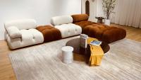 China Teddy Hotel Lobby Furniture Fabric White Lamb Wool Sofa Modular Combination for sale