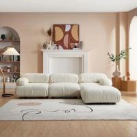 China Teddy Hotel Lobby Furniture Fabric White Lamb Wool Sofa Modular Combination for sale