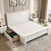 China White Blue Modern Hotel Bedroom Furniture Custom King Size Beds for sale