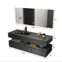 China Luxury Rock Plate Integrated Bathroom Cabinet Hotel Toilet Wash Basin for sale