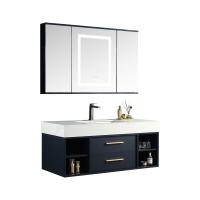 China Modern Wall Mounted Bathroom Cabinet Group Sink Hotel Bathroom Furniture Custom for sale