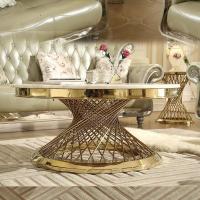 China 304 Stainless Steel Hotel Coffee Table Modern Luxury Round Coffee Table for sale