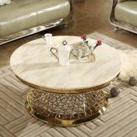 China 304 Stainless Steel Hotel Coffee Table Modern Luxury Round Coffee Table for sale