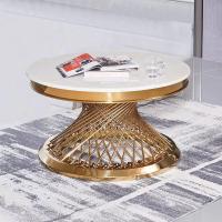 China 304 Stainless Steel Hotel Coffee Table Modern Luxury Round Coffee Table for sale