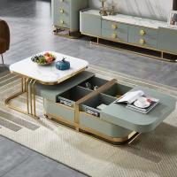 China Hotel Custom Modern Marble Luxury Coffee Table With Hidden Storage for sale