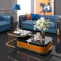 China Hotel Custom Modern Marble Luxury Coffee Table With Hidden Storage for sale