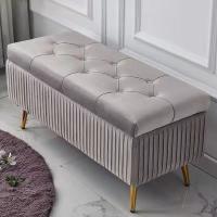 China Custom Luxury Leather Footstool Ottoman Design Bed End Stool For Hotel Bedroom for sale
