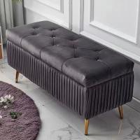 China Custom Luxury Leather Footstool Ottoman Design Bed End Stool For Hotel Bedroom for sale