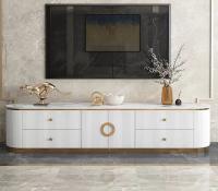 China Villa Hotel  TV Cabinets Modern Living Room Furniture Stainless Steel LCD TV Console for sale