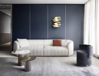 China Customized Luxury Hotel Furniture Modern Genuine Leather Sofa for sale