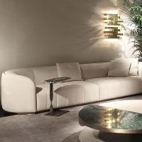 China Customized Luxury Hotel Furniture Modern Genuine Leather Sofa for sale