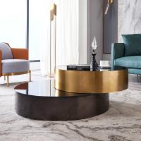 China Toughened Glass Living Room Hotel Coffee Table Modern Stainless Steel for sale