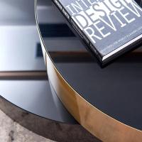China Toughened Glass Living Room Hotel Coffee Table Modern Stainless Steel for sale