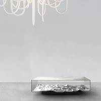 China Luxury Black Marble Tempered Glass Coffee Table Furniture For Hotel for sale