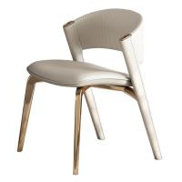 China Luxury Hotel Restaurant Furniture Genuine Leather Dining Chair for sale