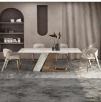 China Luxury Hotel Restaurant Furniture Genuine Leather Dining Chair for sale