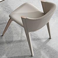 China Luxury Hotel Restaurant Furniture Genuine Leather Dining Chair for sale