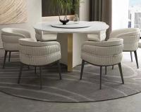 China Modern Hotel Restaurant Furniture Genuine Leather Metal Dining Chair for sale