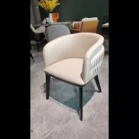 China Modern Hotel Restaurant Furniture Genuine Leather Metal Dining Chair for sale