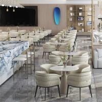 China Modern Hotel Restaurant Furniture Genuine Leather Metal Dining Chair for sale