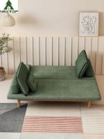 China Novelty Foldable Shrinkable Custom Sofa Bed Green Linen Environmental Friendly for sale