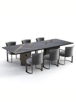 China Minimalist Modern Armrest Velvet Leather Metal Dining Chair 65*58*80 cm Customized for sale