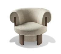 China Apartment Solid Wood Sofa Living Room Creative Single Fabric Leisure Chair for sale